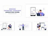 Website Designer Flat Character Animation Scene Template After